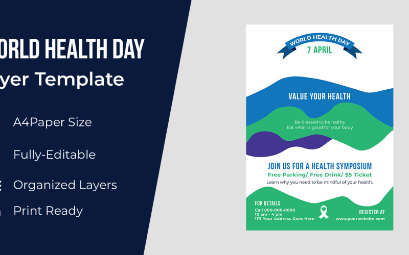 World Health Advertisement Poster Design - TemplateMonster