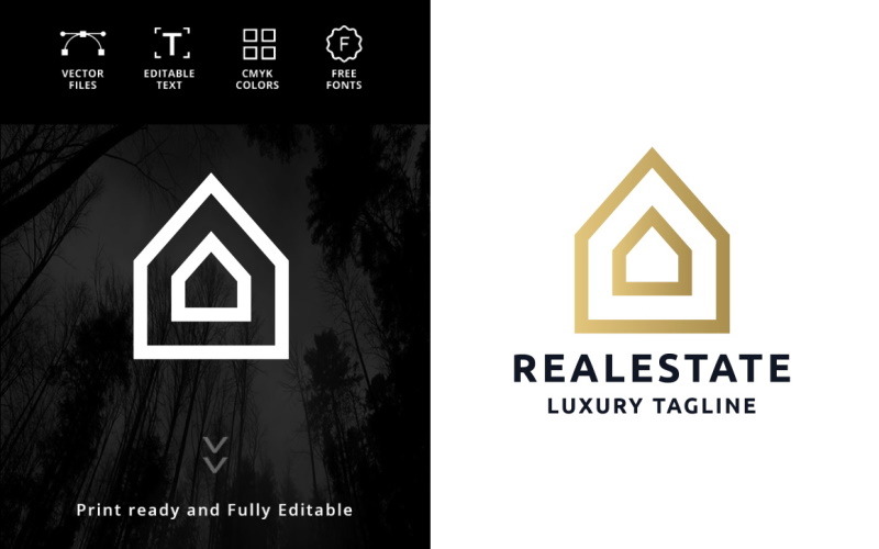 Pro Real Estate Logo Template #173094 - TemplateMonster
