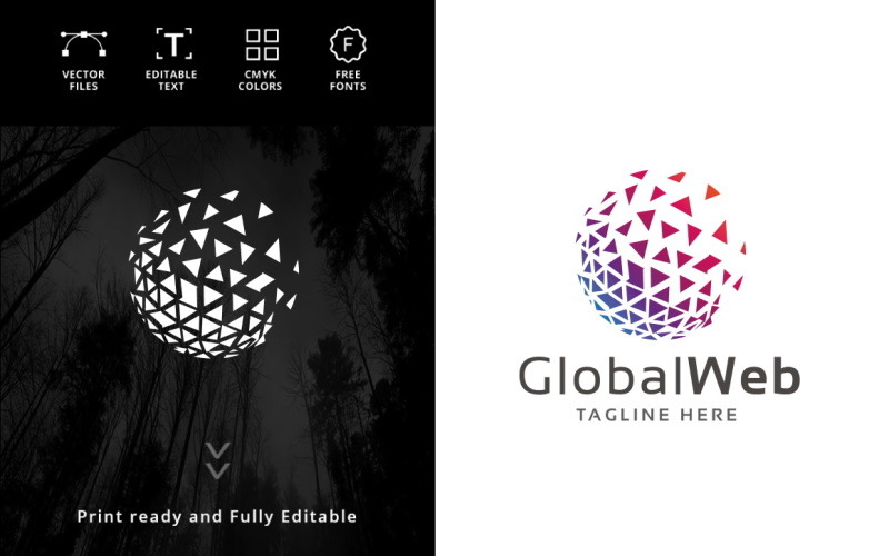 Global Web Logo Template #173101 - TemplateMonster