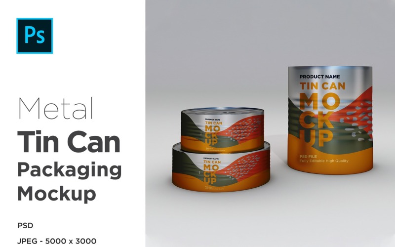 Round Tall Tin Can Packaging Mockup 6 - TemplateMonster