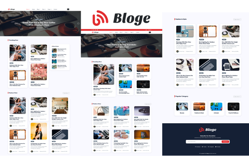 Bloge - Personal Blog HTML Website template - TemplateMonster