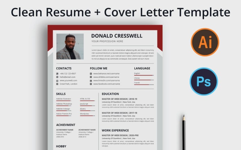 Clark Alison Resume Template #213556 - TemplateMonster