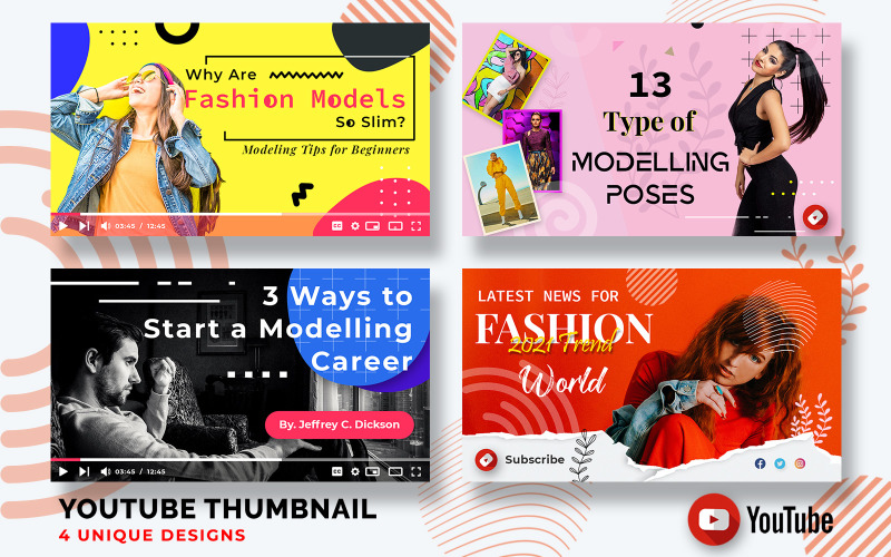 Fashion YouTube Thumbnails Social Media - TemplateMonster