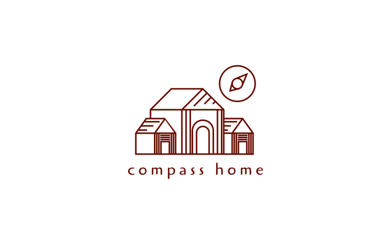 Compass Home Vintage Logo template #175397 - TemplateMonster