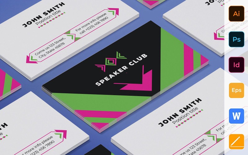 Professional Speaker Business Card Template - TemplateMonster