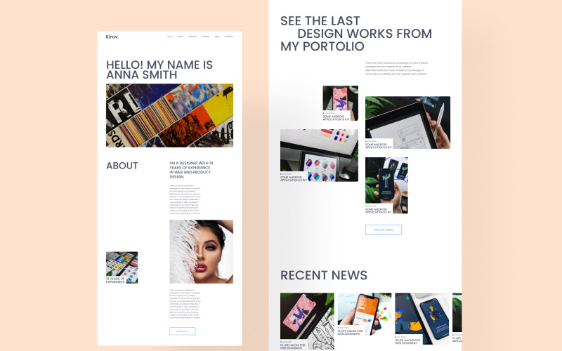 Kirov - Modelo de Html do Portfólio #176320 - TemplateMonster