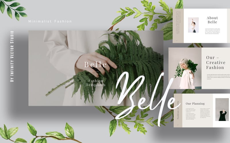 Belle Minimal Powerpoint template #176498 - TemplateMonster