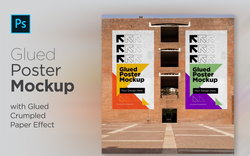 Glued Poster Product Mockup #177594 - TemplateMonster