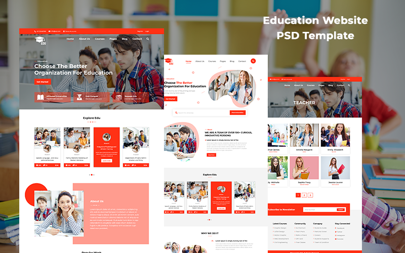 Edu - Education Website PSD Template - TemplateMonster