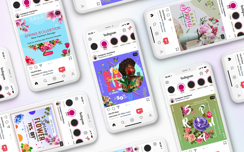 Spring Season Social Media Templates - TemplateMonster