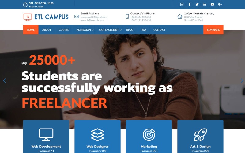 EtlCampus - Online Course & Education Fully Responsive Creative ...