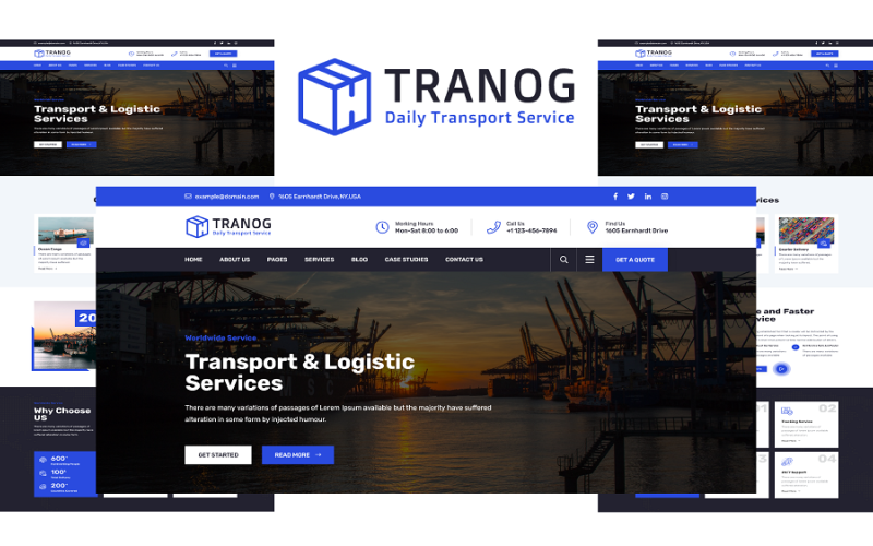 Transportation Website Templates with Parallax Scrolling Effect