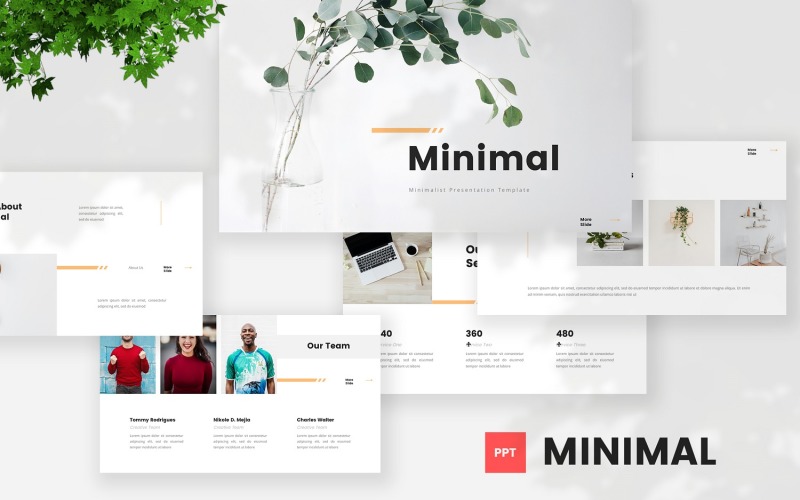 Minimal - modelo de PowerPoint minimalista - TemplateMonster