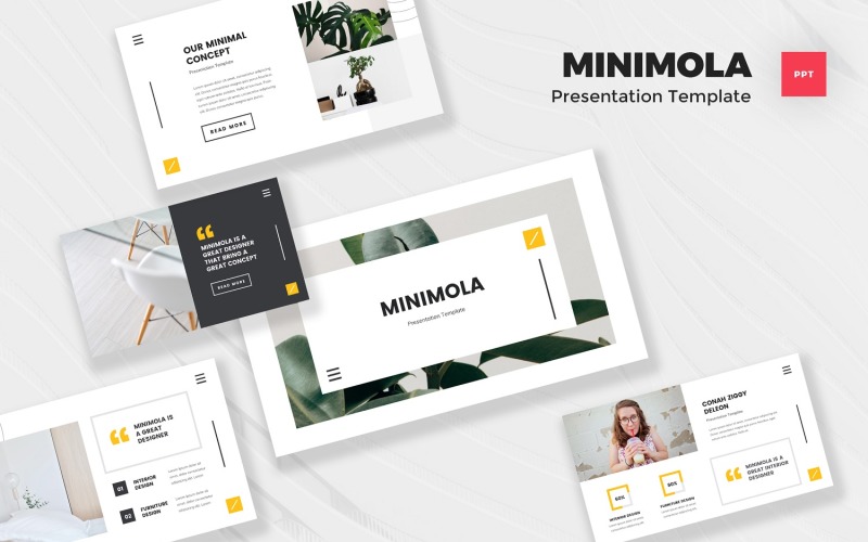Minimola - modelo de PowerPoint minimalista - TemplateMonster