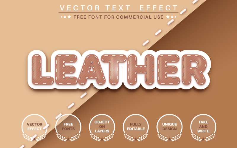 Leather Product - Editable Text Effect, Font Style Graphic Illustration