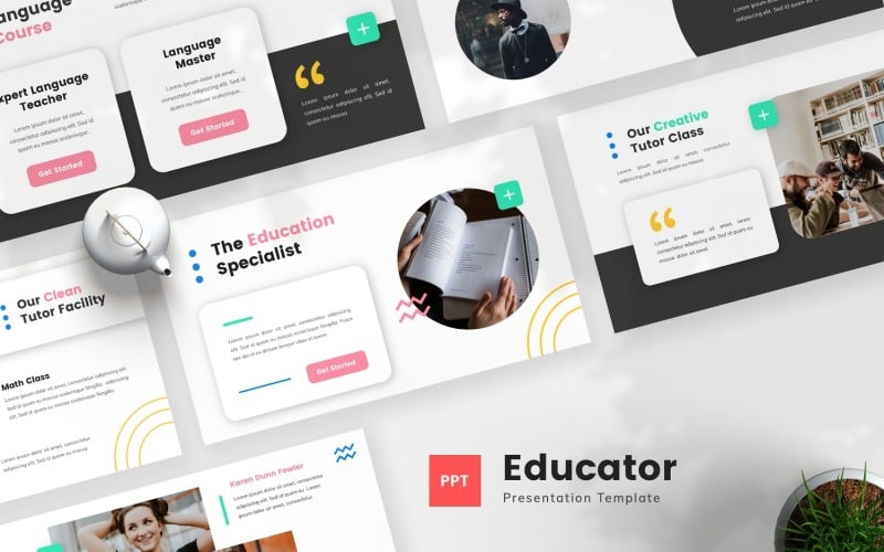 Pädagoge - Schul-Powerpoint-Vorlage #179096 - TemplateMonster