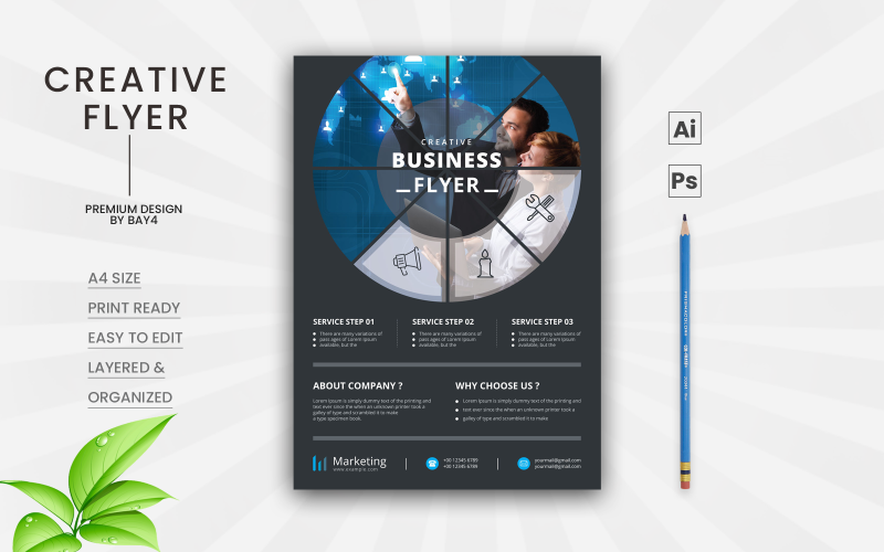 Round Business Flyer #179972 - TemplateMonster