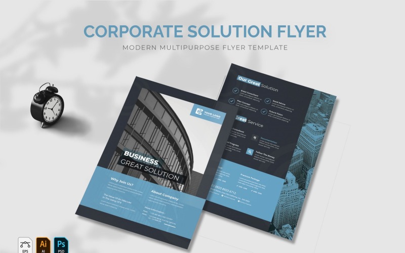 Corporate Solution Flyer Template #180399 - TemplateMonster