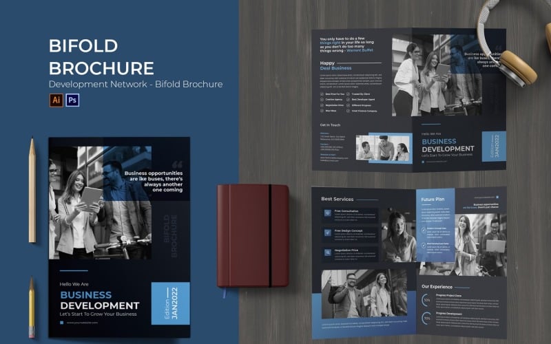 Development Network Bifold Brochure #180451 - TemplateMonster