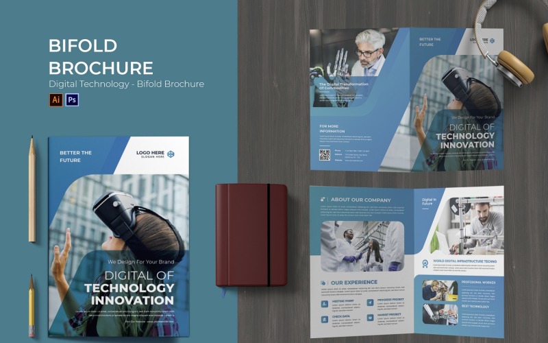 Digital Technology Bifold Brochure #180452 - TemplateMonster