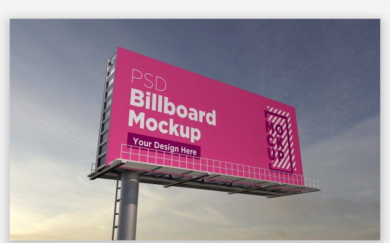 Advertising Hooding Sign Mockup Side View - TemplateMonster