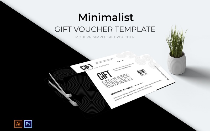 Simple Minimalist Gift Voucher #181003 - TemplateMonster