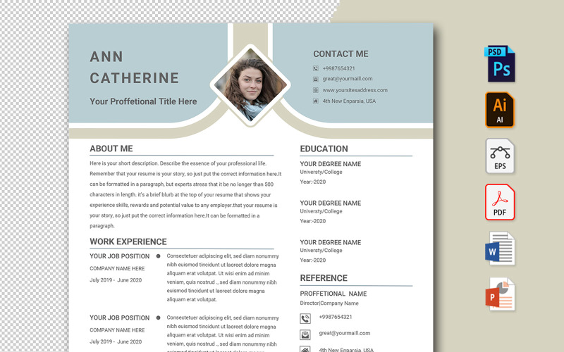 Maria Catherine Professional Resume Template