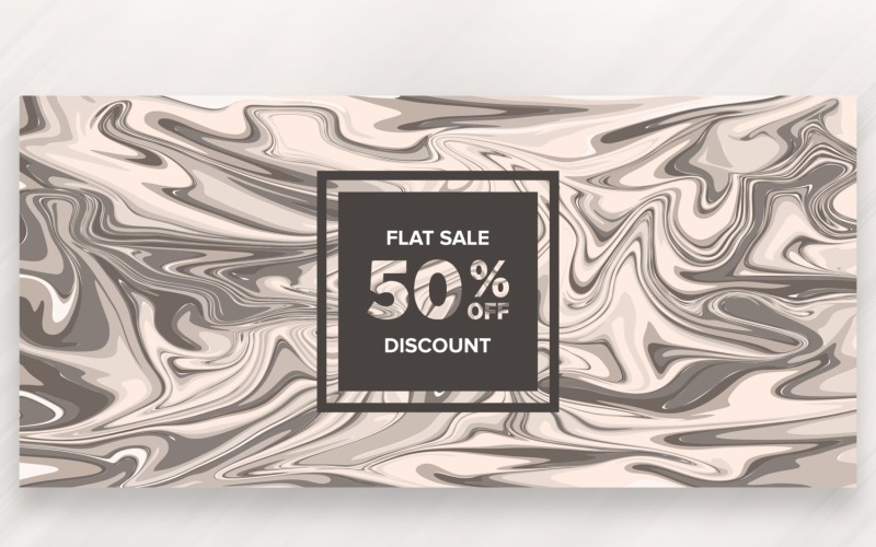Sale Banner on Marble Brown Background - TemplateMonster