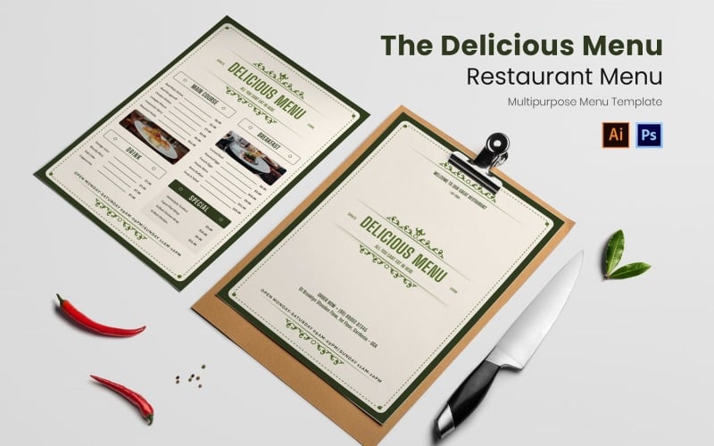 Delicious Restaurant Menu #181210 - TemplateMonster