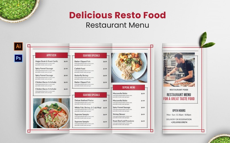 Delicious Resto Food Menu #181226 - TemplateMonster