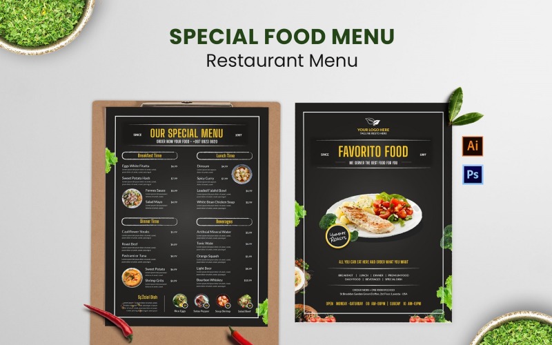 The Special Food Restaurant Menu #181218 - TemplateMonster