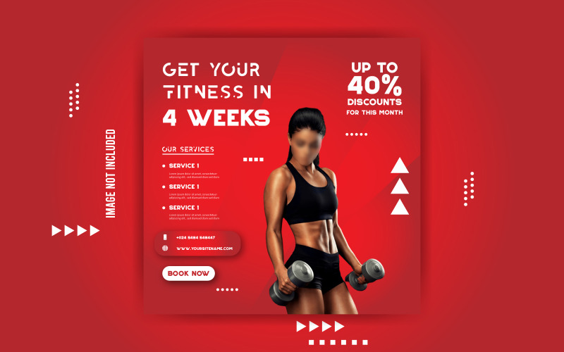 Gym Fitness Promotional Sale Banner #181473 - TemplateMonster