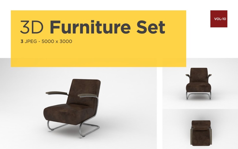 Luxury Arm Chair Front View Furniture 3d Photo Vol-10 Product Mockup