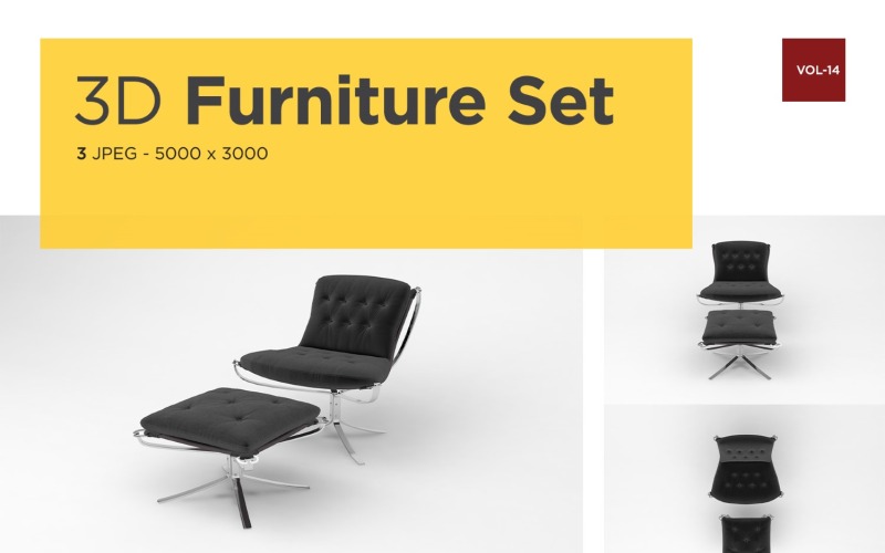 Luxury Arm Chair Front View Furniture 3d Photo Vol-14 Product Mockup