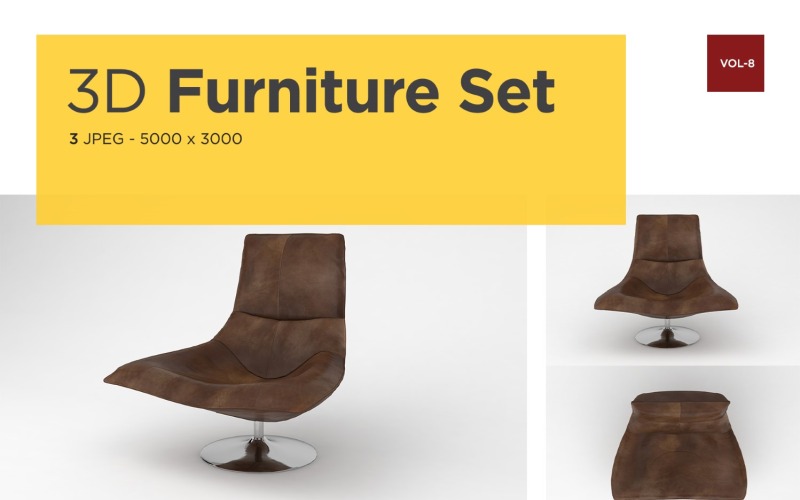 Luxury Arm Chair Front View Furniture 3d Photo Vol-8 Product Mockup