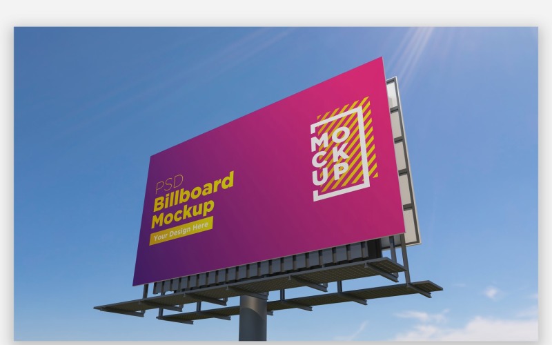 Roadside Advertisement Mockup Side View - TemplateMonster