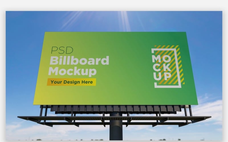 Roadside Outdoor Advertisement Mockup Front View