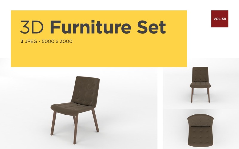Luxury Arm Chair Front View Furniture 3d Photo Vol-58 Product Mockup