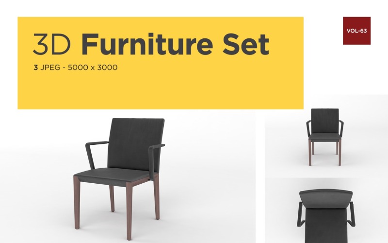 Luxury Arm Chair Front View Furniture 3d Photo Vol-63 Product Mockup
