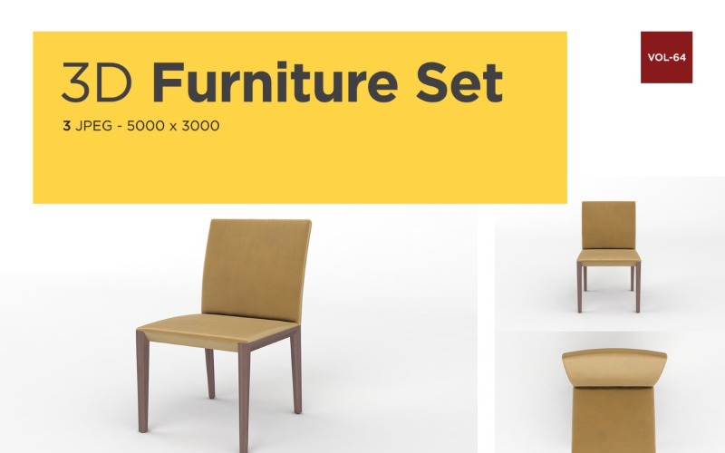 Luxury Arm Chair Front View Furniture 3d Photo Vol-64 Product Mockup