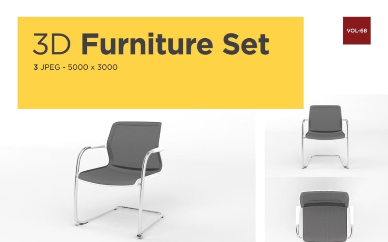 Luxury Arm Chair Front View Furniture 3d Photo Vol-68 Product Mockup