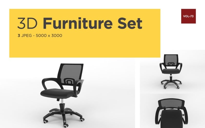 Luxury Arm Chair Front View Furniture 3d Photo Vol-73 Product Mockup