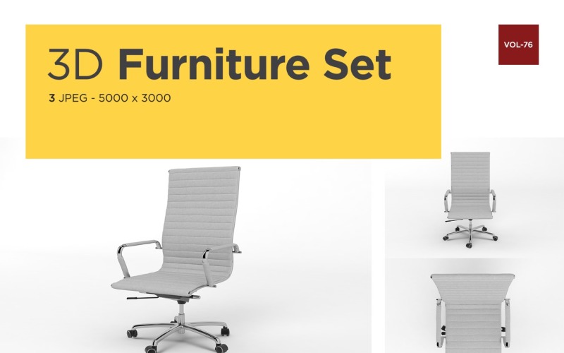 Luxury Arm Chair Front View Furniture 3d Photo Vol-76. Product Mockup