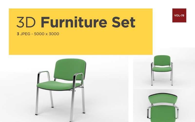 Luxury Arm Chair Front View Furniture 3d Photo Vol-78 Product Mockup