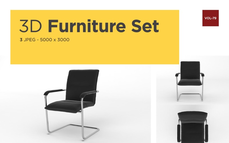 Luxury Arm Chair Front View Furniture 3d Photo Vol-79 Product Mockup