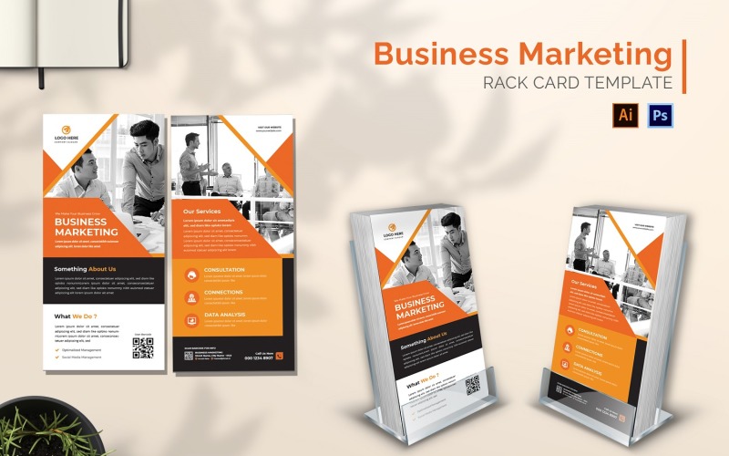 Business Marketing Rack Card Brochure - TemplateMonster