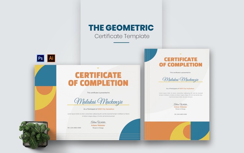 Geometric Concept Certificate template - TemplateMonster