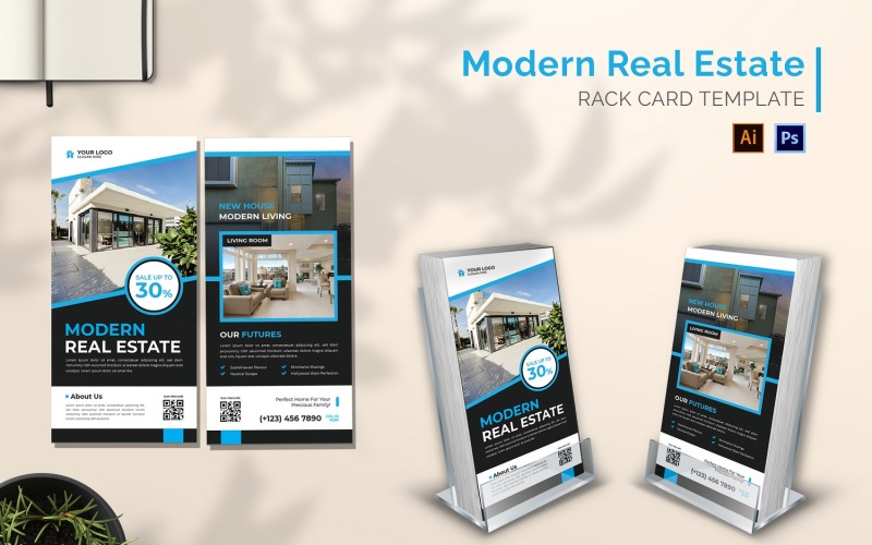 Modern Real Estate Rack Card Brochure - TemplateMonster