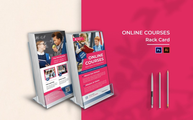 Online Courses Rack Card Brochure #181856 - TemplateMonster