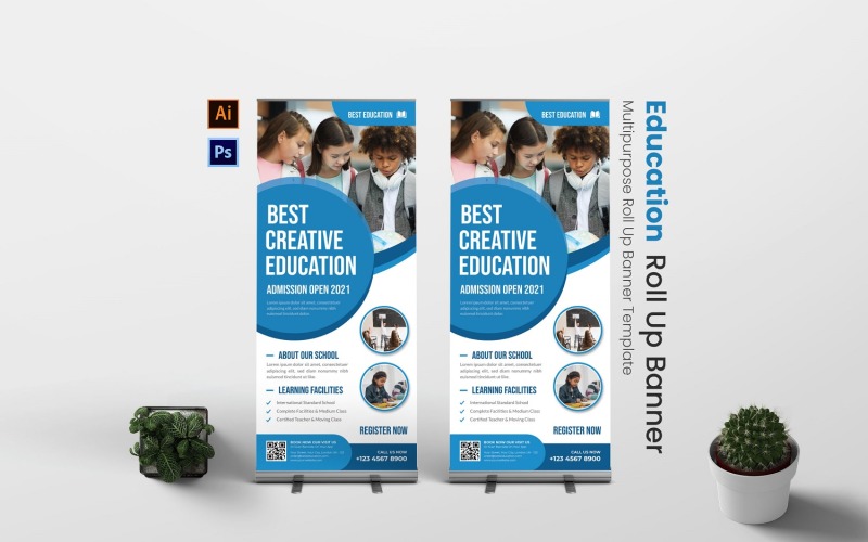 Best Education Roll Up Banner #181900 - TemplateMonster